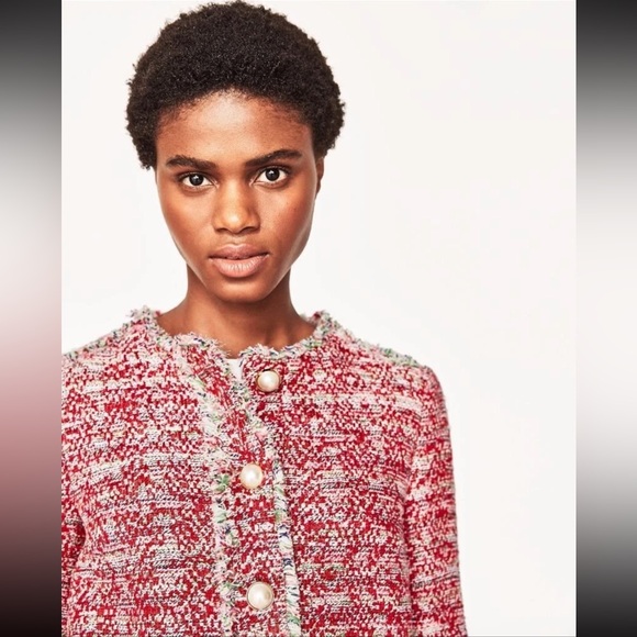 Zara | Jackets & Coats | Zara Tweed Textured Weave Cardigan Jacket W ...